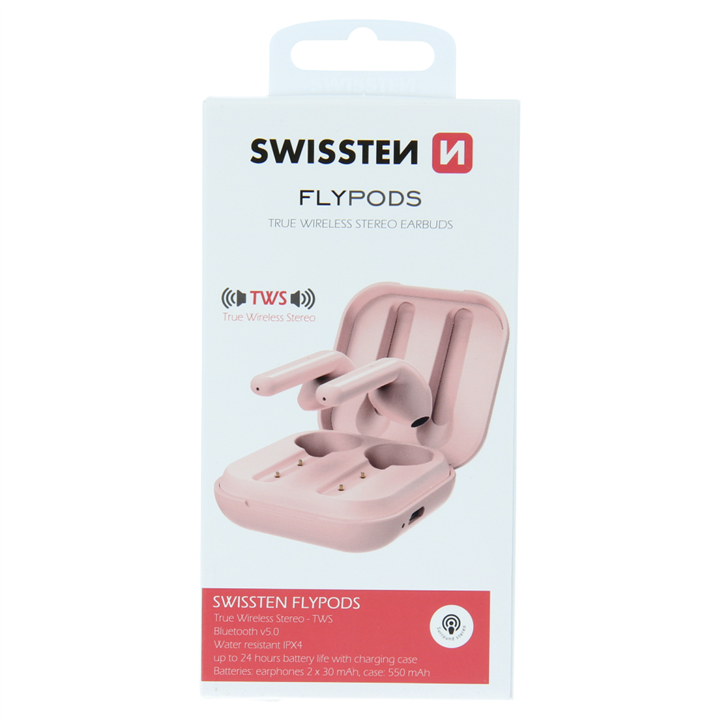 SWISSTEN HF BLUETOOTH TWS EARPHONES FLYPODS PINK