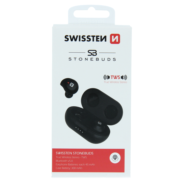 SWISSTEN BLUETOOTH TWS EARPHONES STONEBUDS BLACK